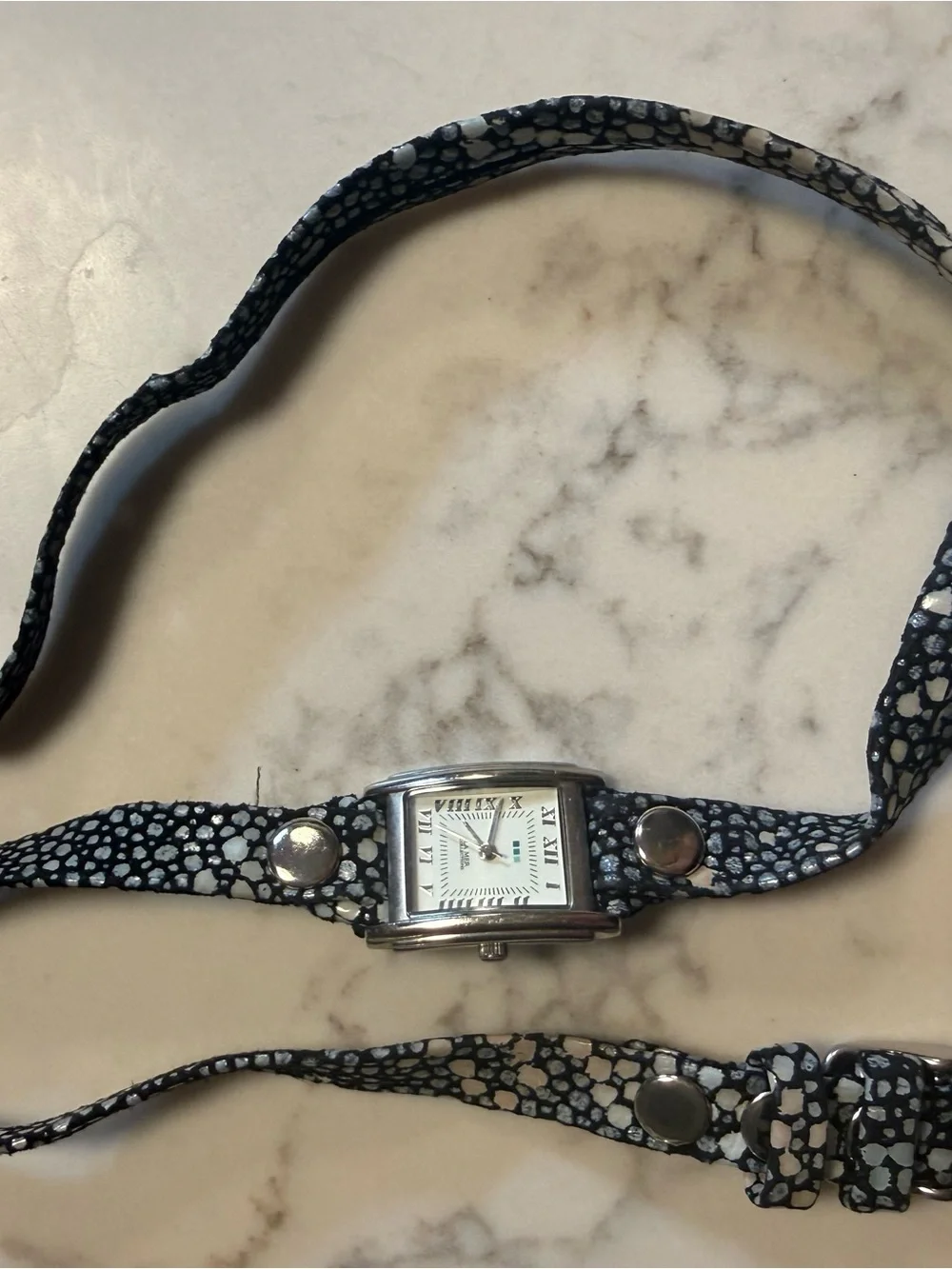 La Mer | Accessories | La Mer Black And White Pebble Wrap Watch | Poshmark